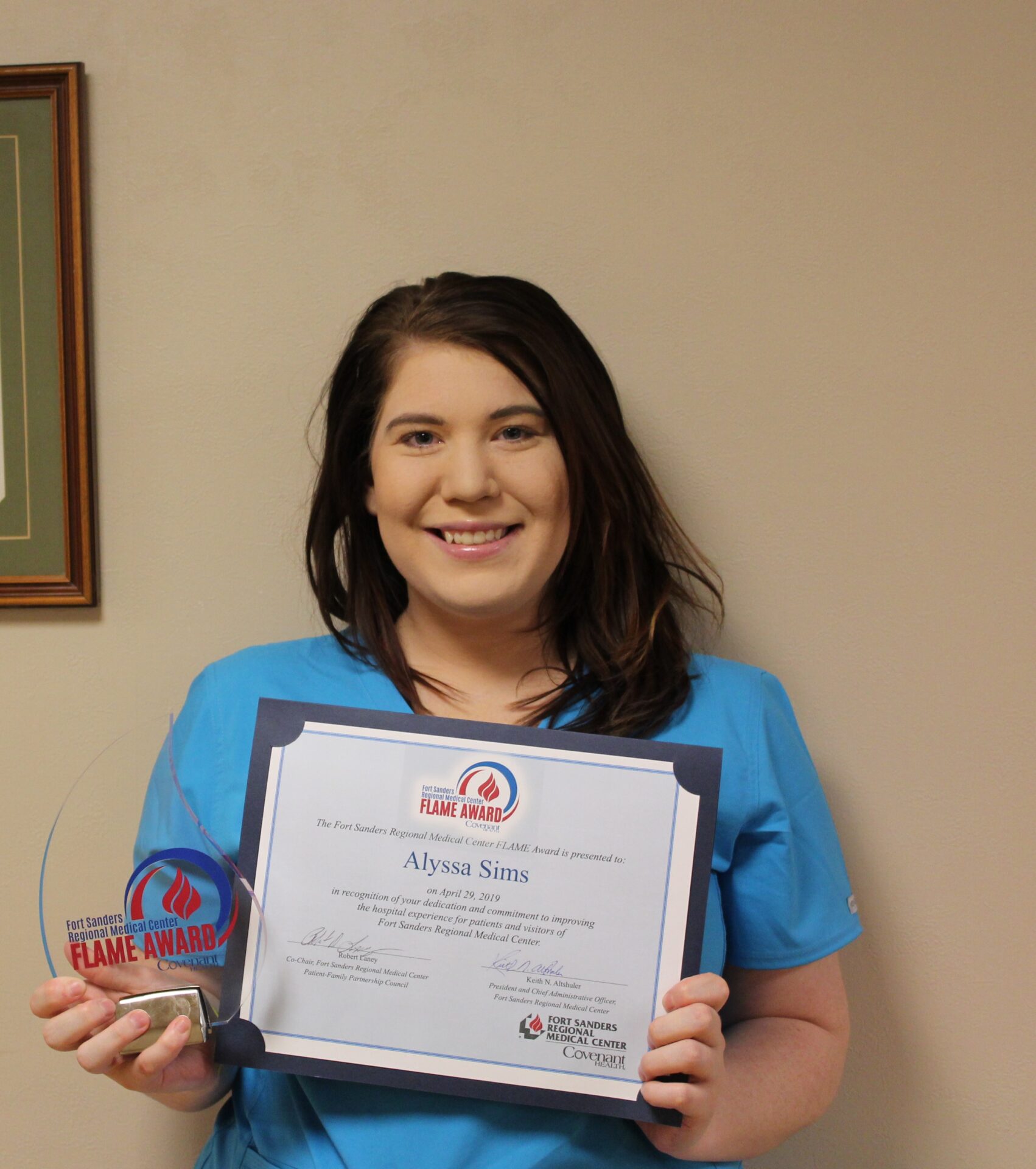 FLAME Award Winner - Alyssa Sims - Covenant Health
